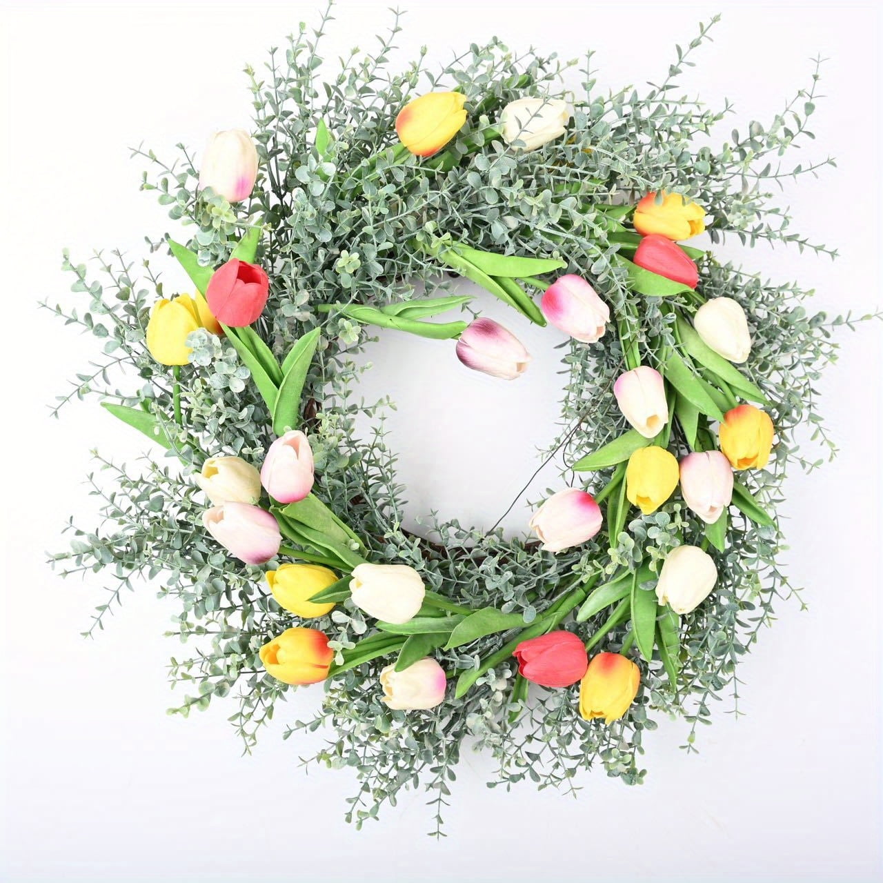 22 inch Spring Wreaths for Front Door, Summer Wreath with Tulip Wreath ...
