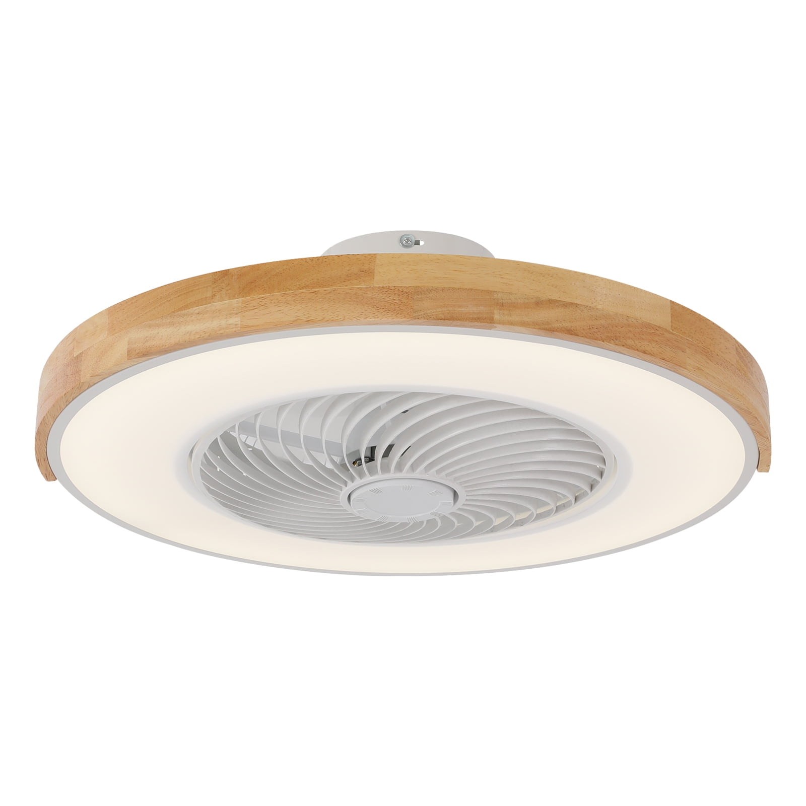 20 inches Modern White Ceiling Fan Light Dimmable Reversible Round ...