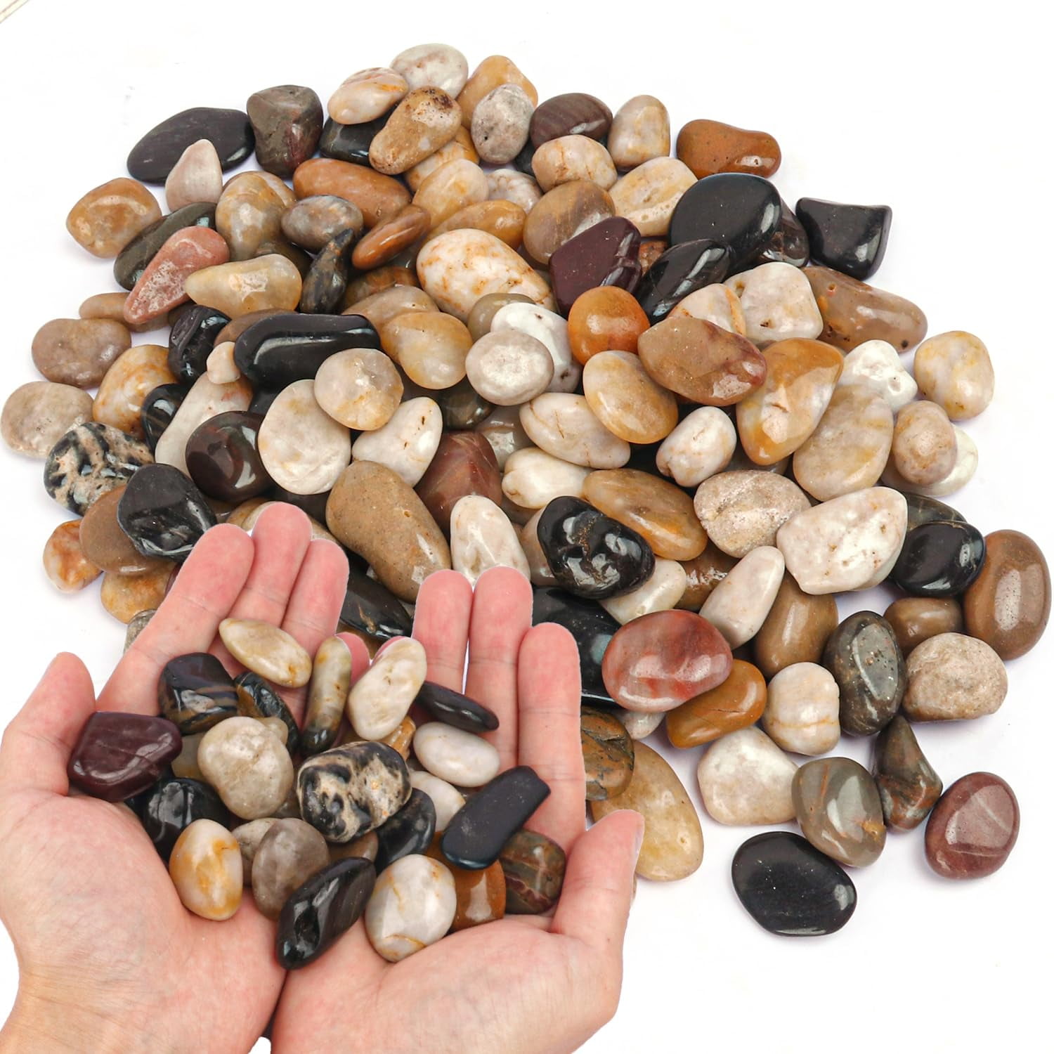 22 lbs Decorative River Rocks, 1-1/2 Inch Highly Polished Decorative ...