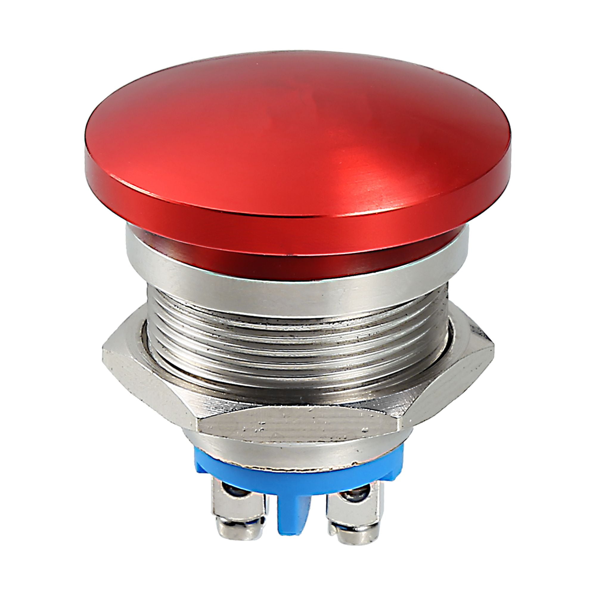 22 mm Momentary Push Button Switch Metal Head Round Start Button AC/DC 12V-250V Red - Walmart.com