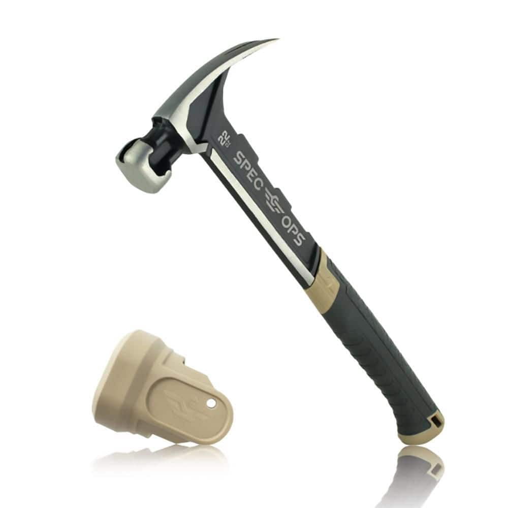 22 oz. Smooth Face Framing Hammer with Soft Mallet Cap, Steel Handle ...