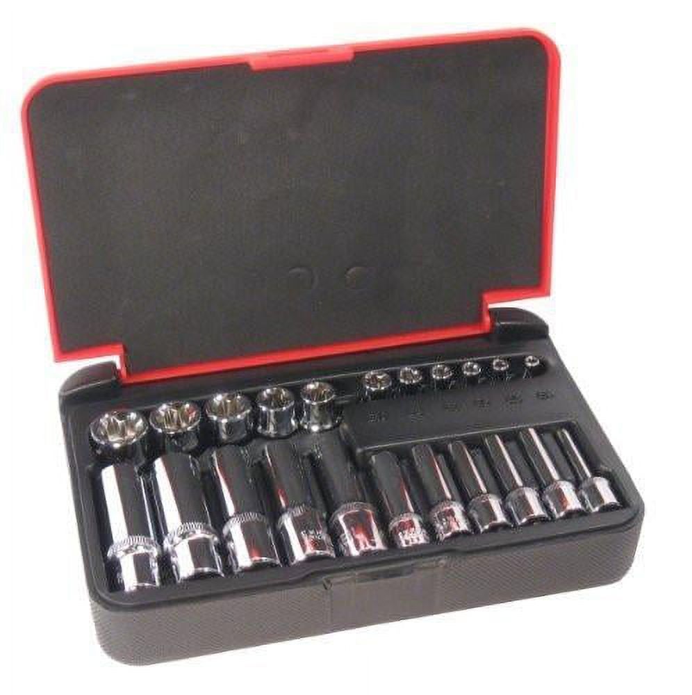22-pc. 1/4 In. And 3/8 In. Dr. Female Torx Tork E Socket Set - Walmart.com