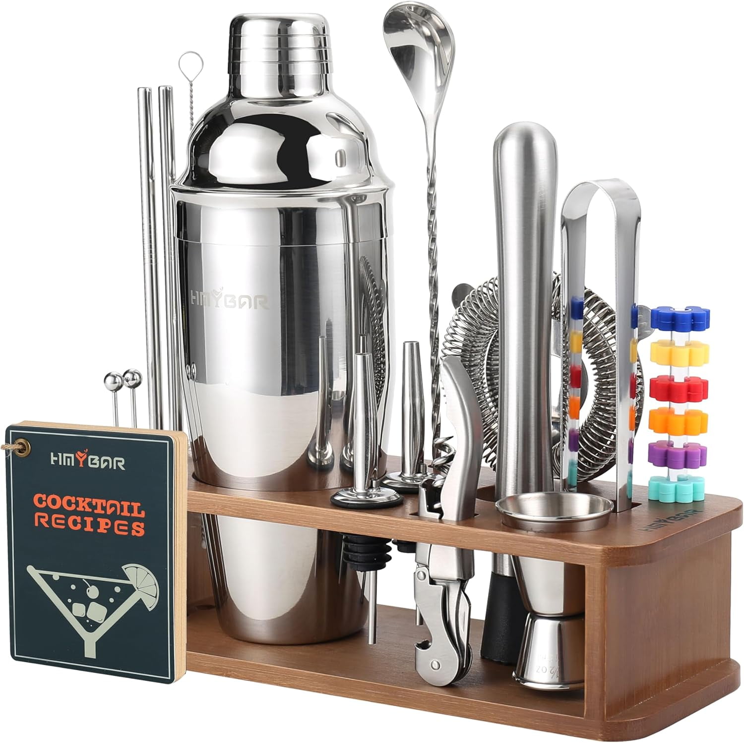 22-pc Cocktail Shaker Set(24oz/700ml) | Mixology Bartender Kit | Bar ...