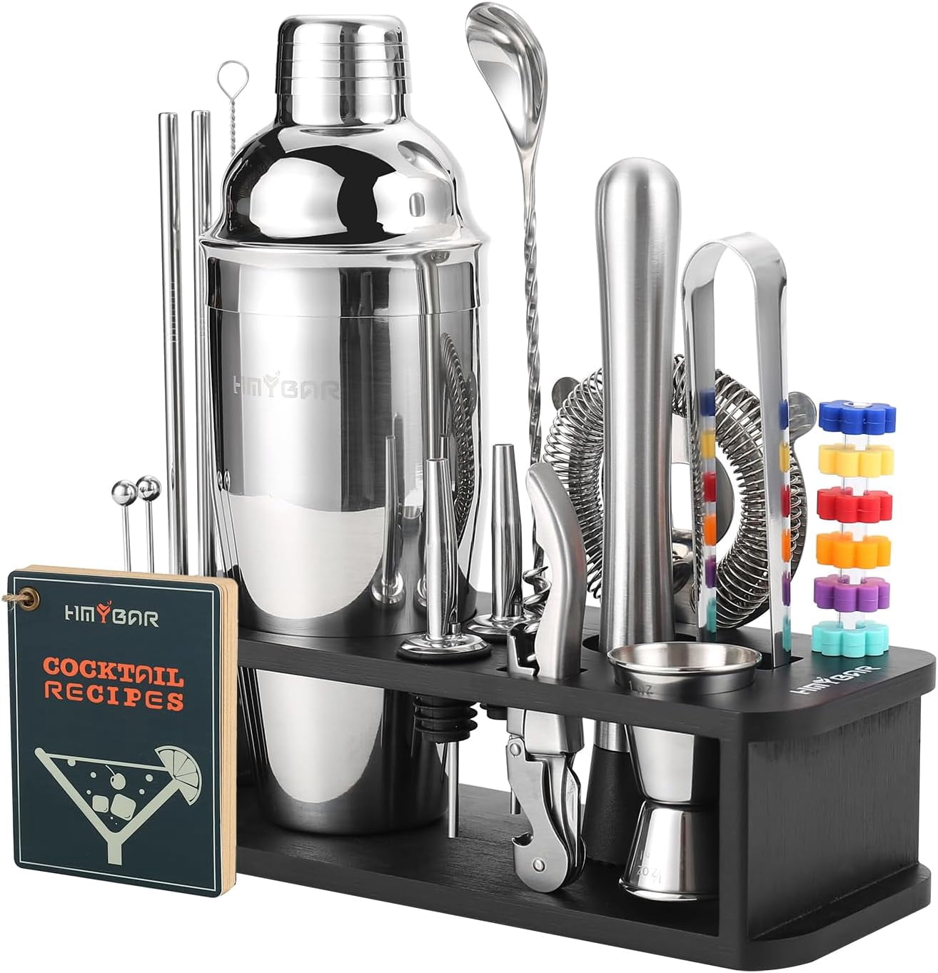 22-pc Cocktail Shaker Set(24oz/700ml) | Mixology Bartender Kit | Bar ...