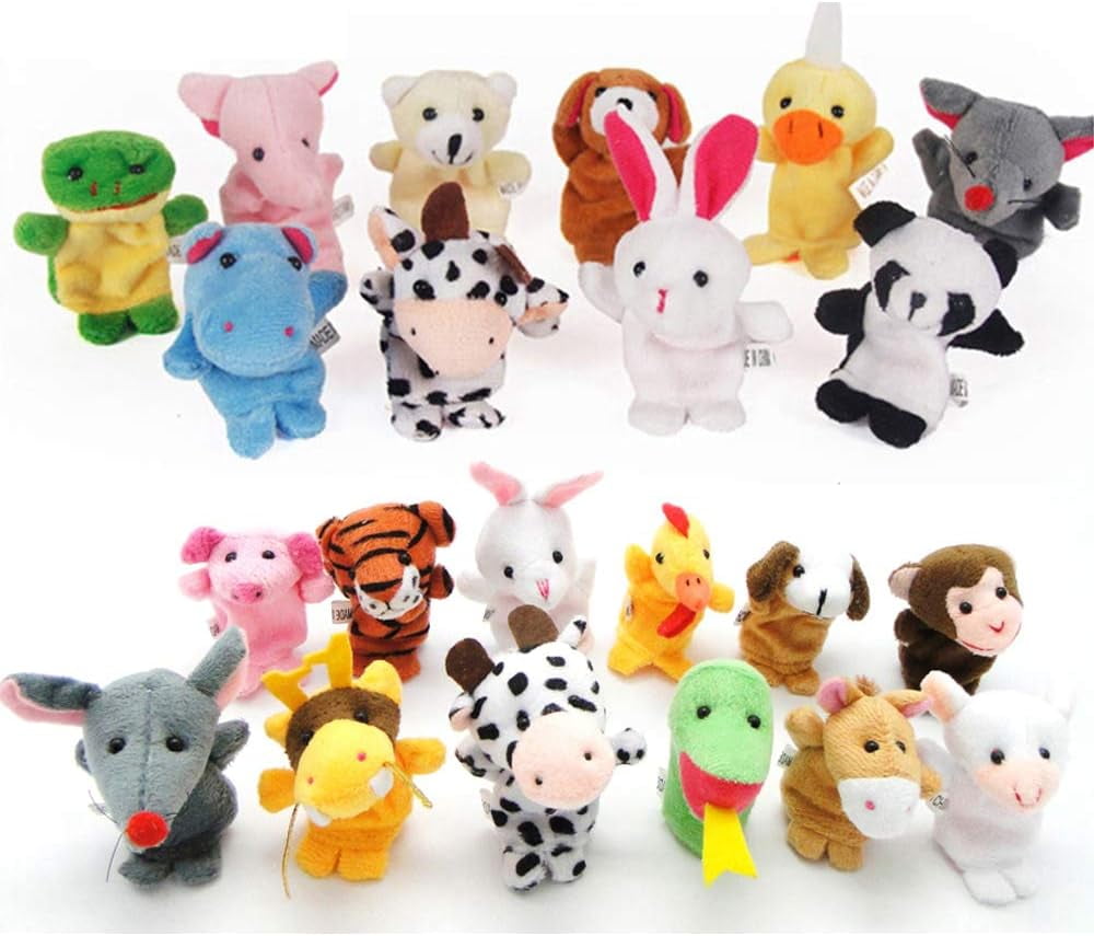22 pcs Plush Animals Finger Puppet Toys - Mini Plush Figures Toy ...