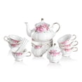 22-piece Porcelain Flower Tea & Coffee Serving Set - Walmart.com