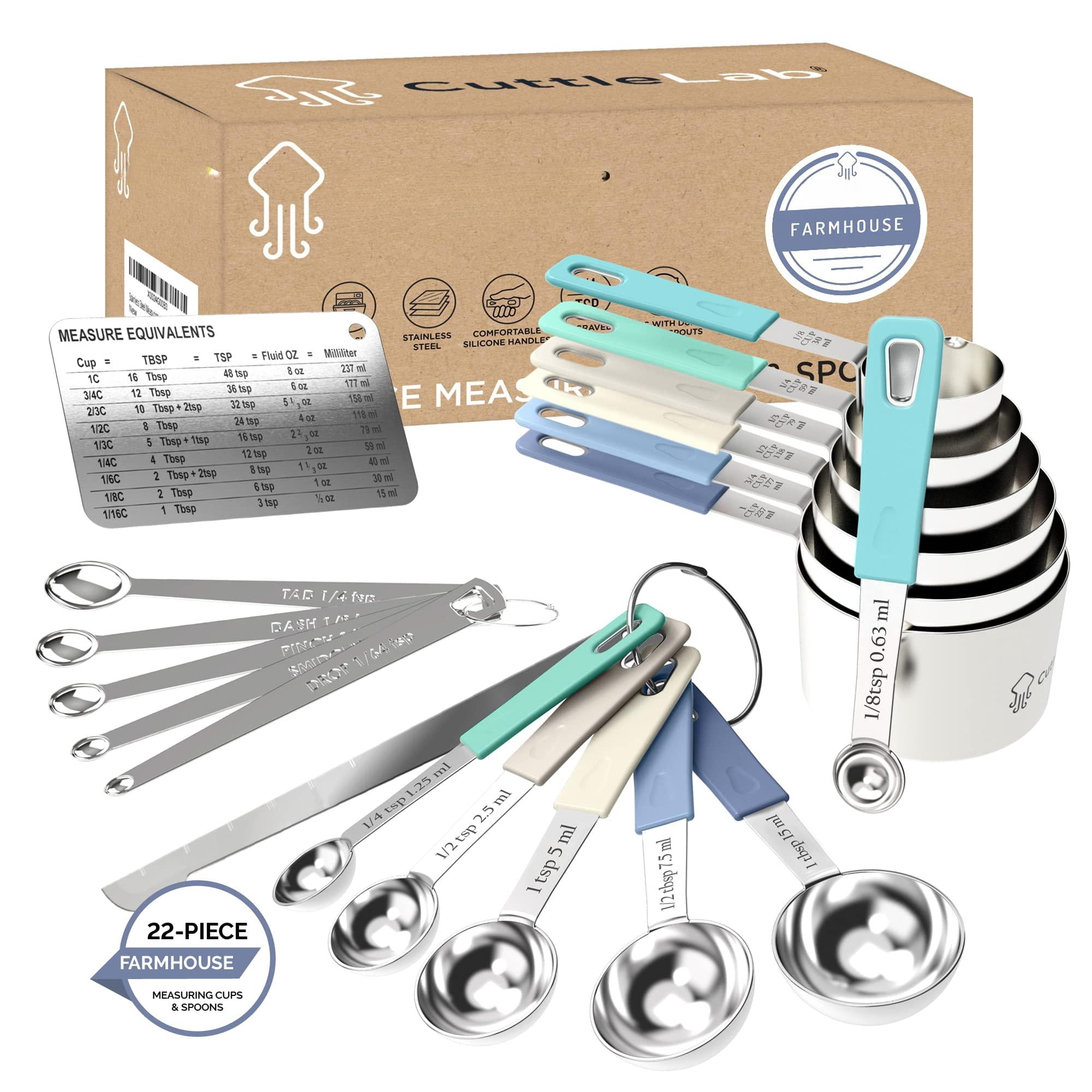 22-piece Stainless Steel Measuring Cups And Spoons Set Tad Dash Pinch ...