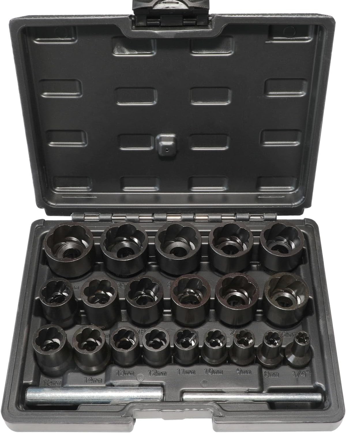 22 Piece Bolt Nut Extractor Set, 1/2" and 3/8" Drive Impact Lug Nut ...