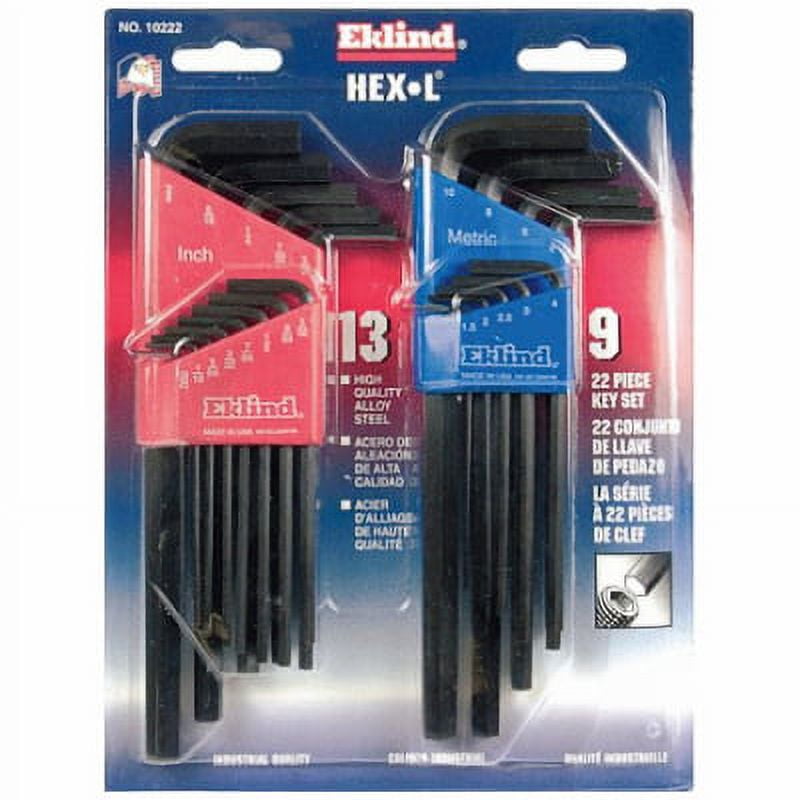 22 piece combination inch & metric bright extra long ball-hex-l key s ...