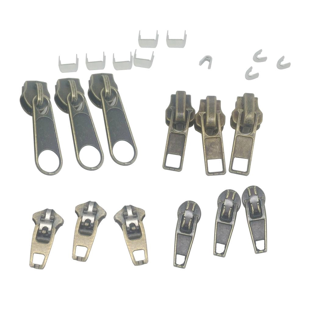 22 piece/set Metal Zip Zipper Sliders Head Accessories Bronze - Walmart.com