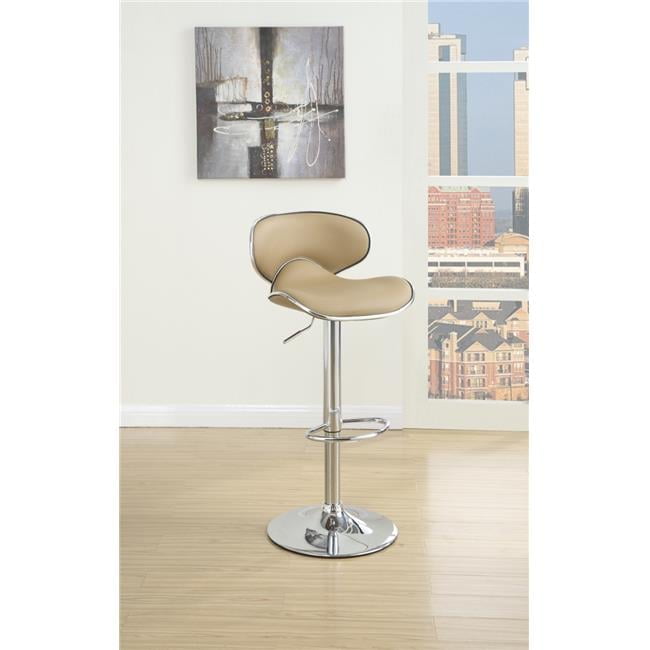 22 x 18 x 38-44 in. Adjustable Height & Swivel Barstool in Tan Brown ...