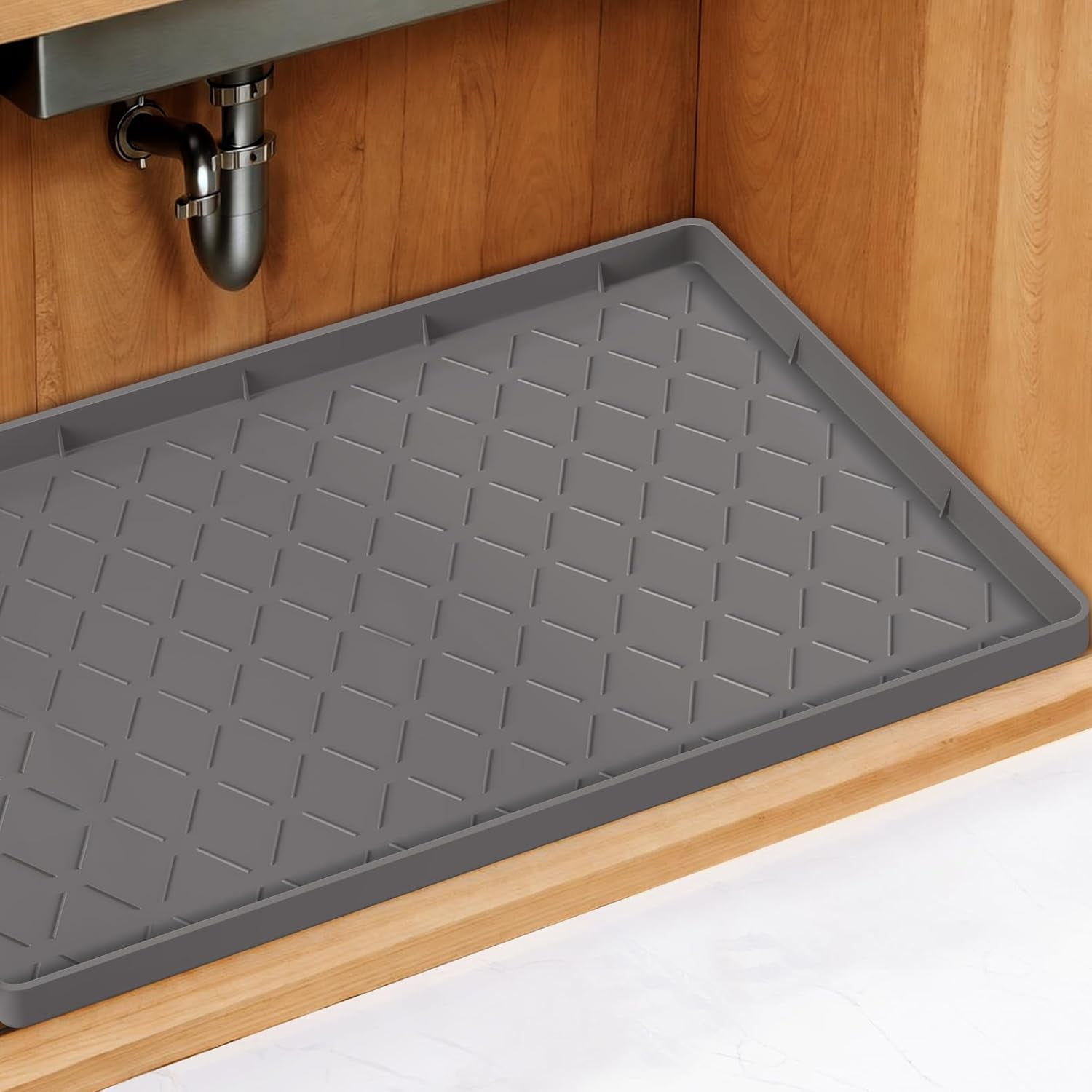 22'' x 19'' Silicone Under Sink Mat for Kitchen Waterproof, Rubber ...