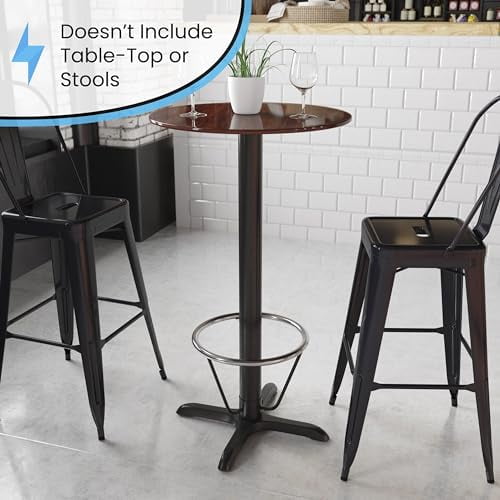 22" x 22" Cast Iron Bar Table X-Base with Foot Ring - Walmart.com