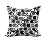 22 x 22 Inch Black Geometric Print Decorative Polyester Throw Pillow ...