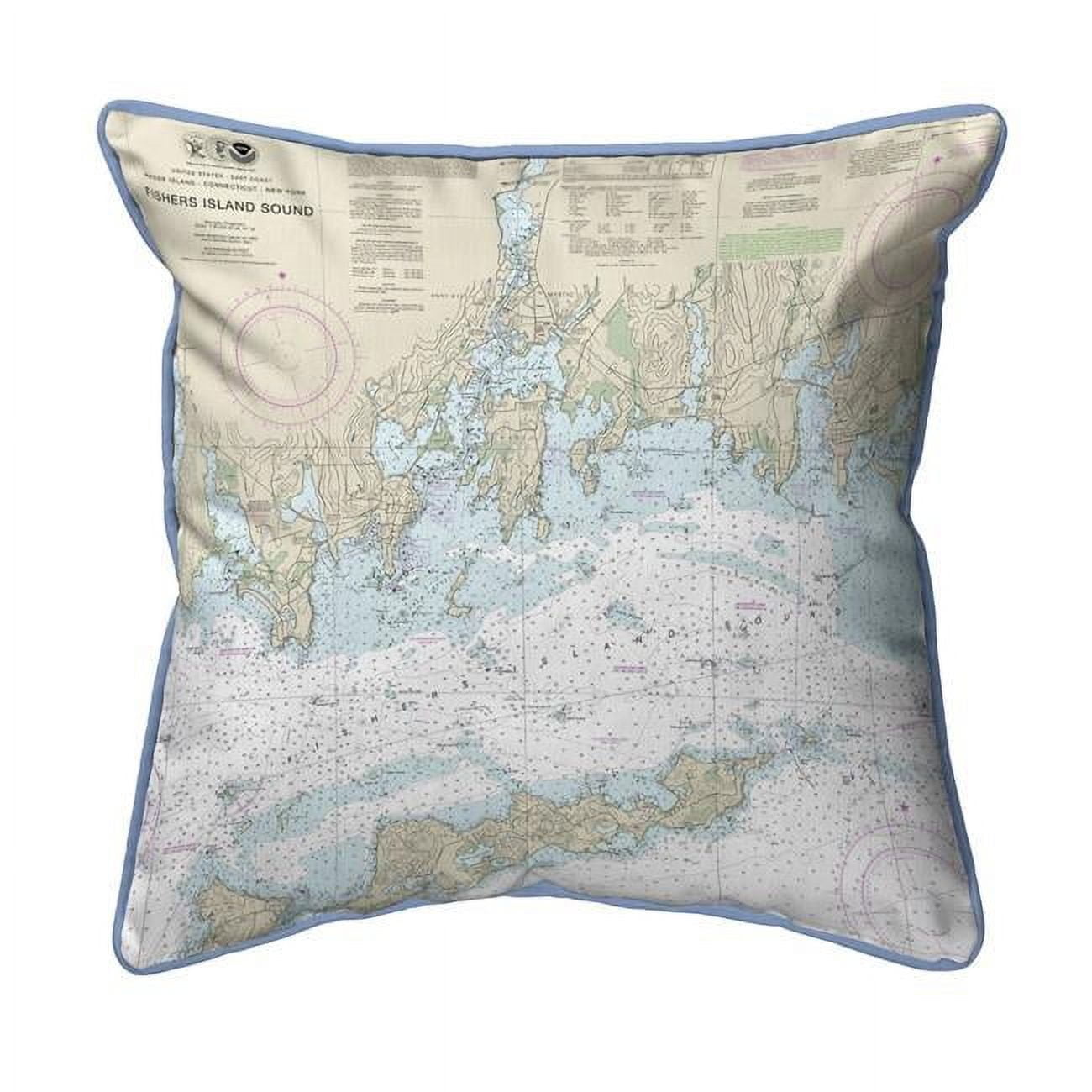 22 x 22 in. Fishers Island Sound, RI Nautical Map Extra Large Zippered ...