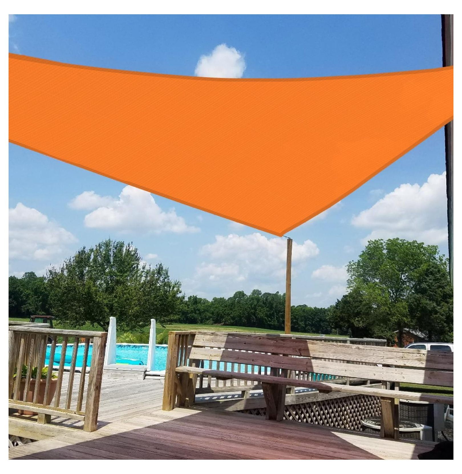 22' x 22' x 22' Sun Shade Sail Triangle Outdoor Canopy Cover UV Block ...