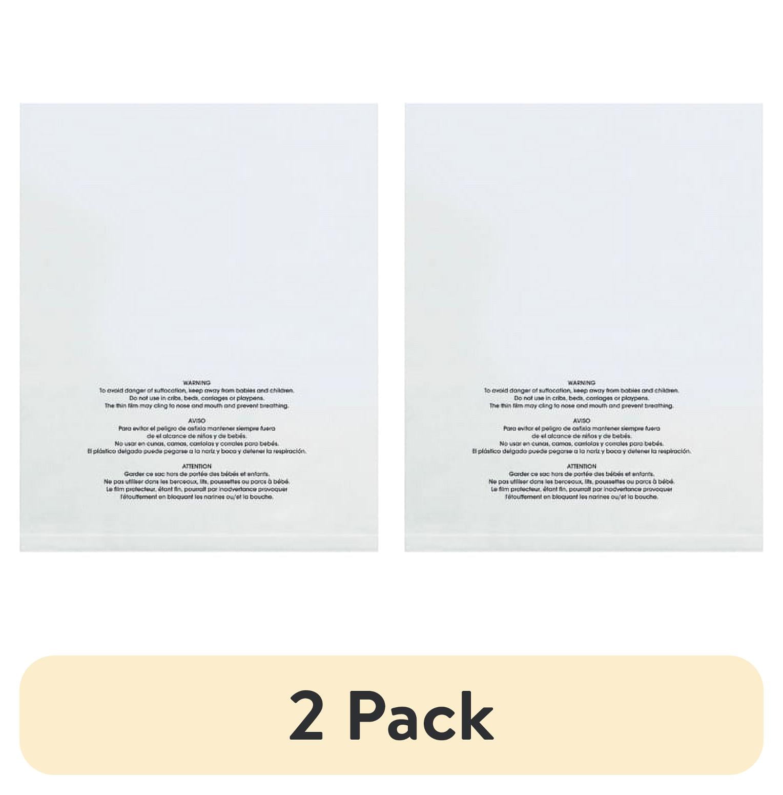 (2 pack) Box Partners Flat Suffocation Warning Bags 22" x 24" Clear 100 ...