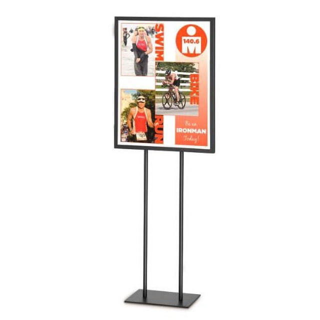 22” x 28” Black Metal Pedestal Sign Holder for Trade Shows and ...