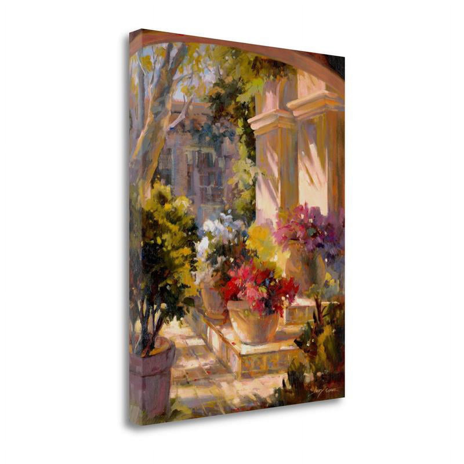22" x 28" Flowered Courtyard By Betty Carr - Print on Canvas Fabric ...