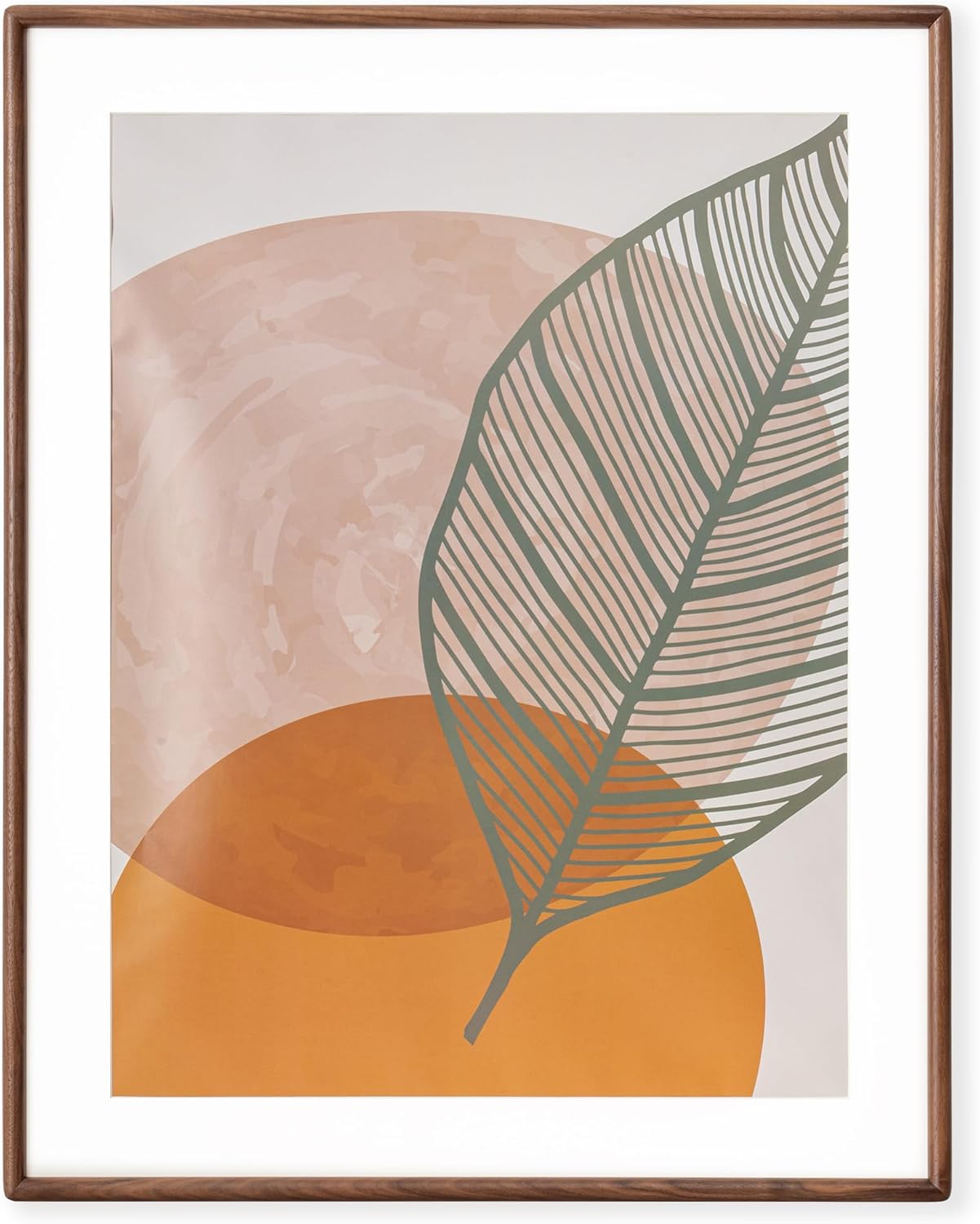 22 x 28 Picture Frame - Solid Walnut With Rounded Corners - Matted to ...