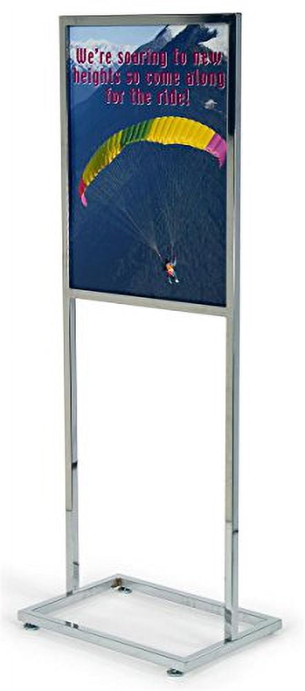 22 x 28 Twin Pole Poster Stand with Top-Loading Design, Floor-Standing ...