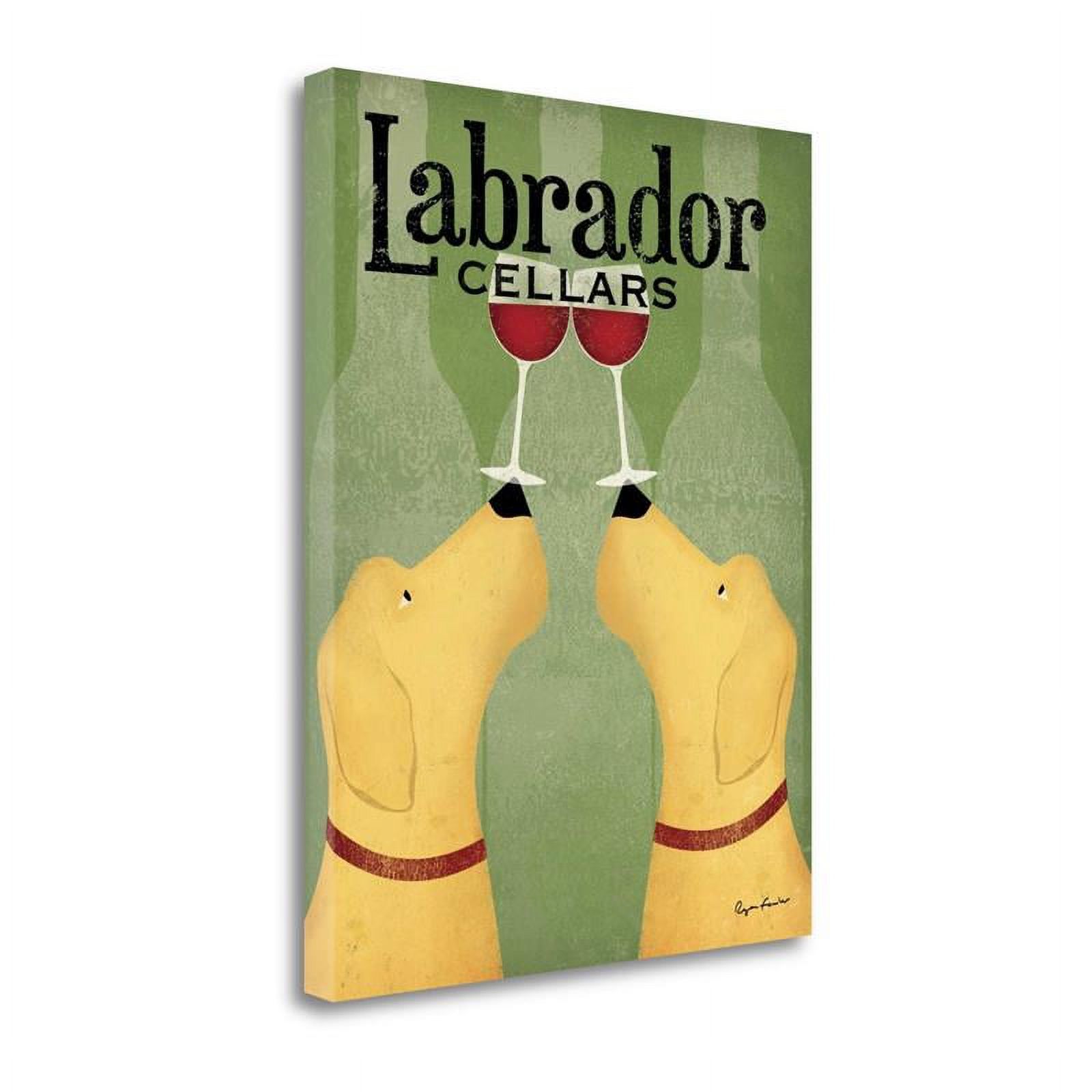 22 x 28 Two Labrador Wine Dogs By Ryan Fowler Print on Canvas Fabric ...