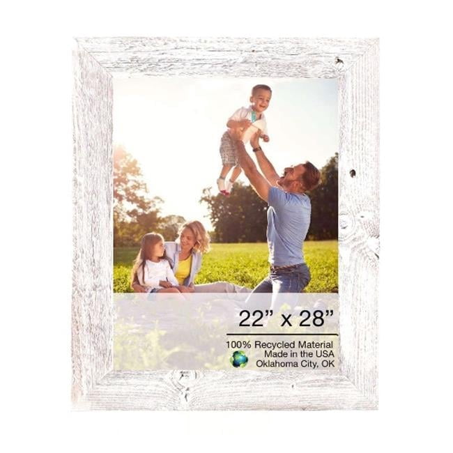 22 x 28 in. Rustic Farmhouse White Wash Wood Picture Frame - Walmart.com