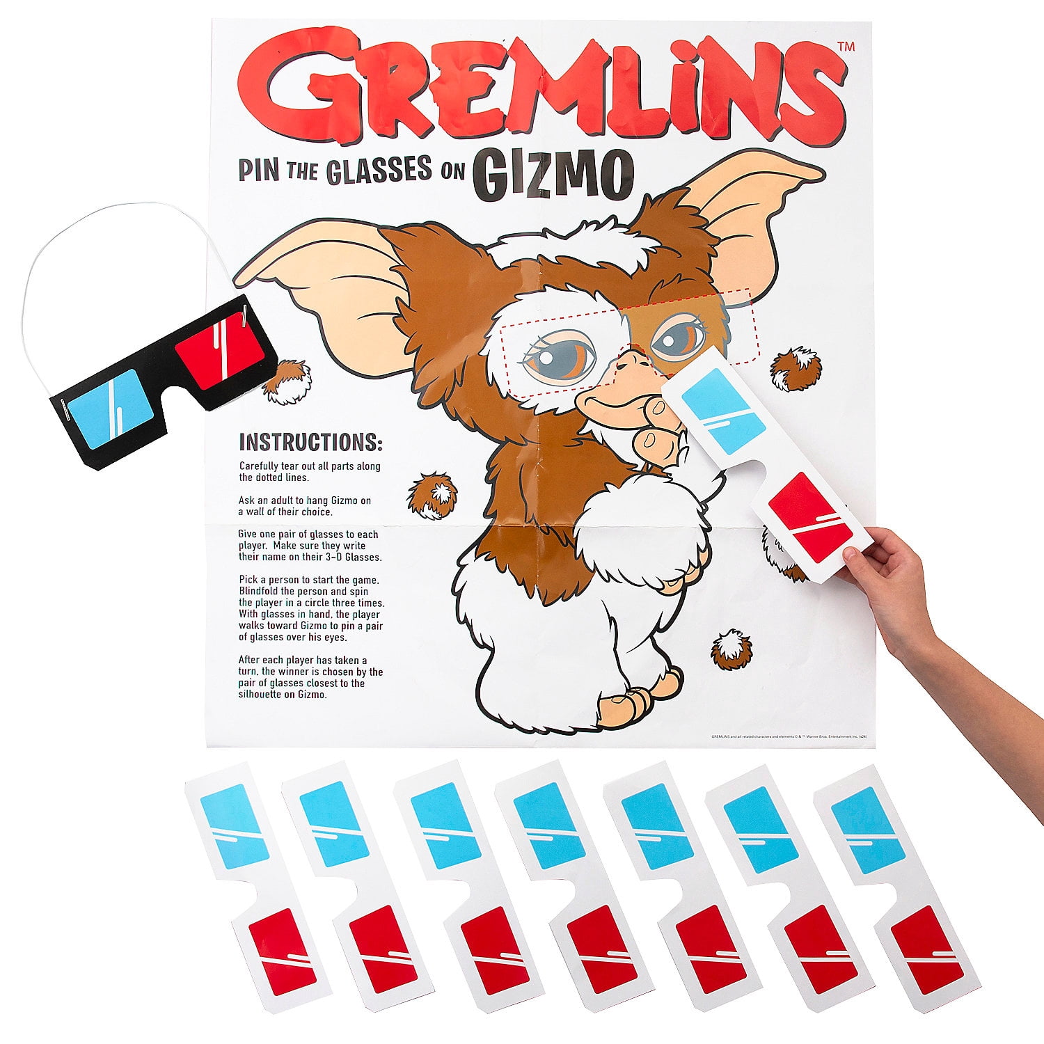 22" x 33 1/2" Gremlins Pin the Glasses on Gizmo Game - 2 Pc. - Walmart.com