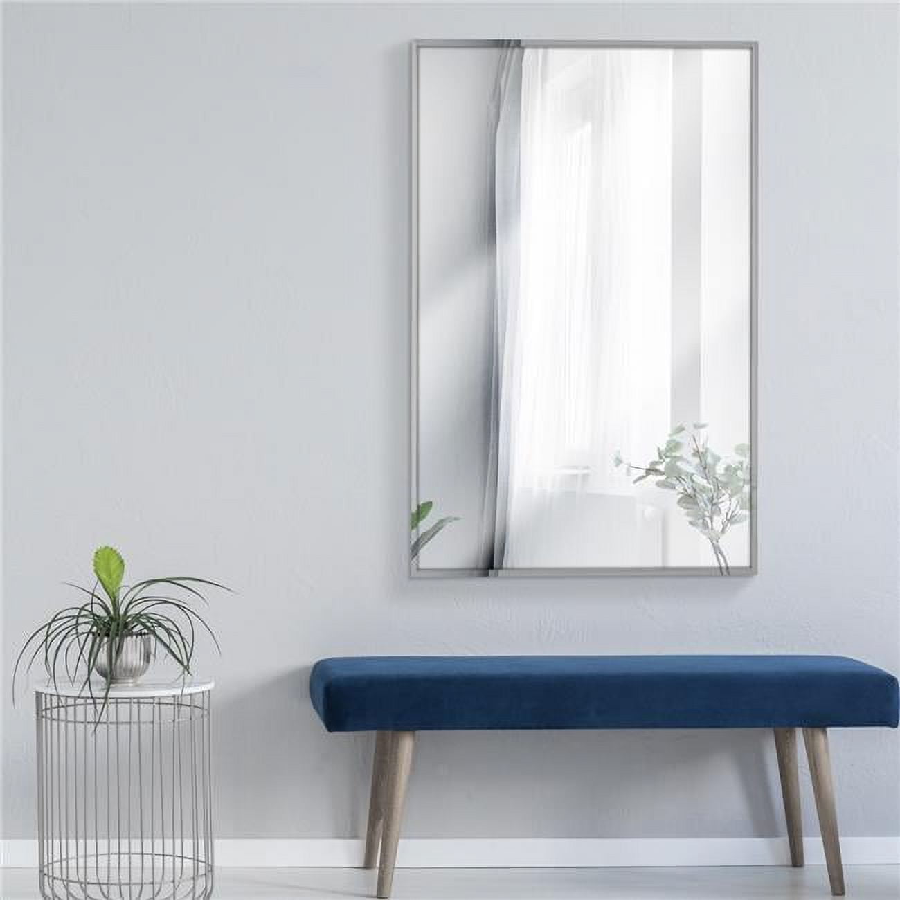 22 x 34 in. Glossy Chrome Float Framed Accent Wall Mirror - Walmart.com