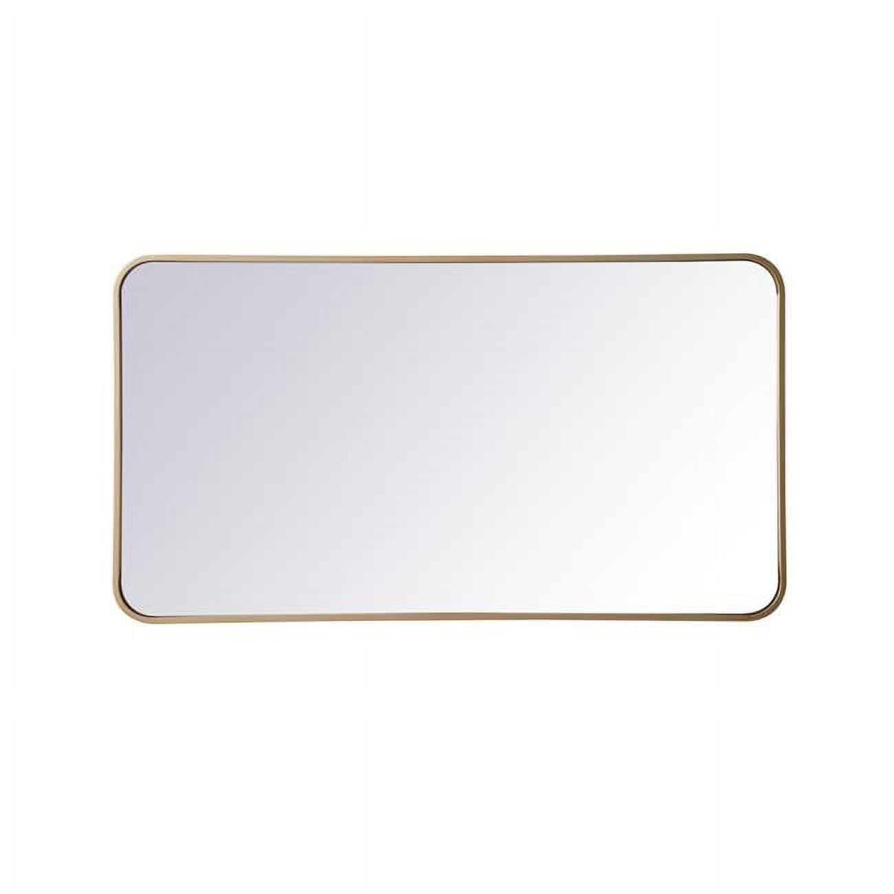 22 x 40 in. Soft Corner Metal Rectangular Mirror, Brass - Walmart.com