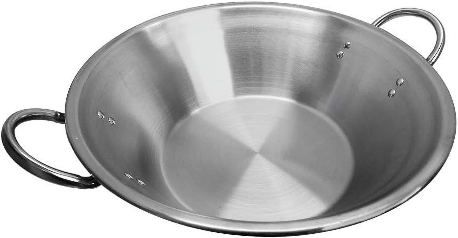 22'' x 7-1/2'' x 13'' Flat Surface Carnitas Cazo Pot Pan Outdoors Cooking Wok Stainless Steel ...