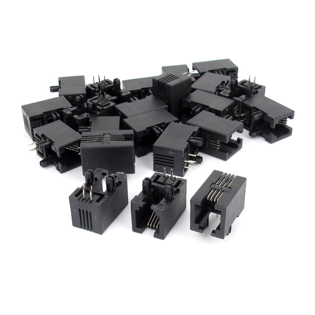 22 x PCB Mount Right Angle Pins RJ11 4P4C Modular Telephone Jack Socket ...