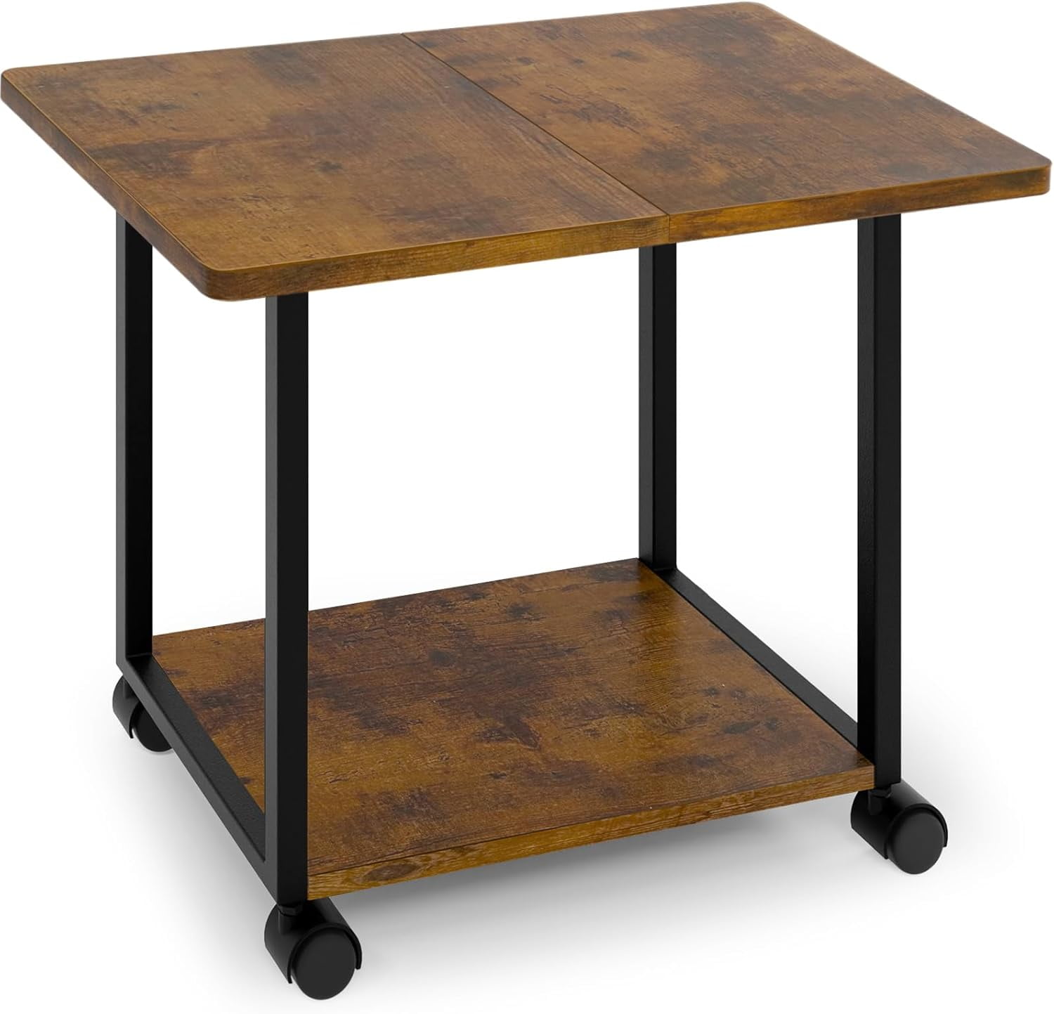 22"x15.75" Large Under Desk Printer Stand with Storage Shelf 2-Tier ...