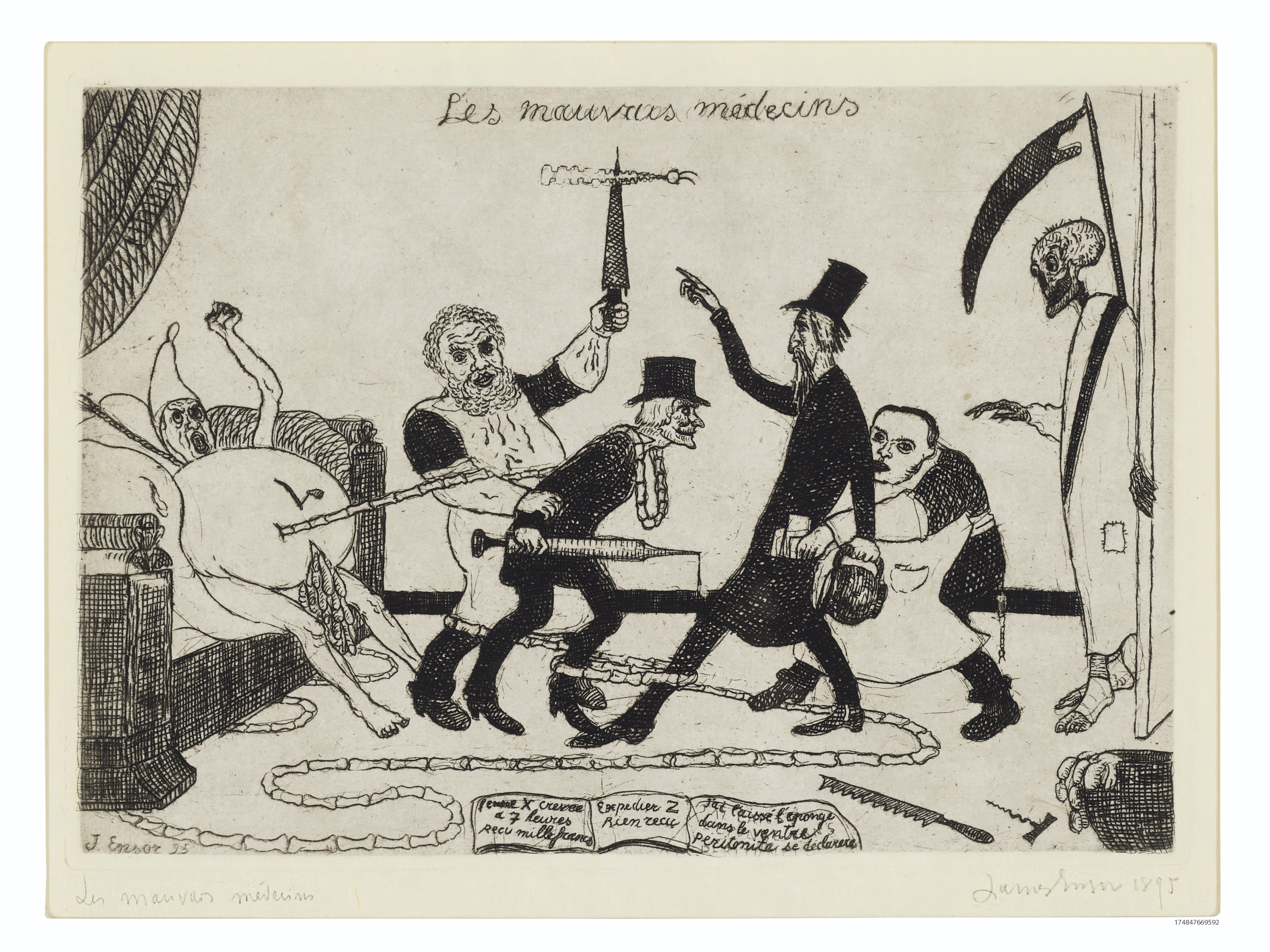 24"x18" Fine Art Quality Poster: James Ensor - The bad doctors Les ...