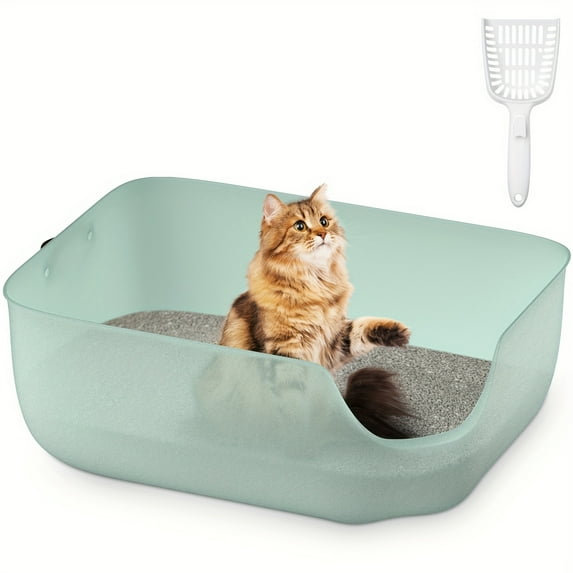 22"x16"x8.8" High-Sided Large Cat Litter Box - Side Handle Scoop ...