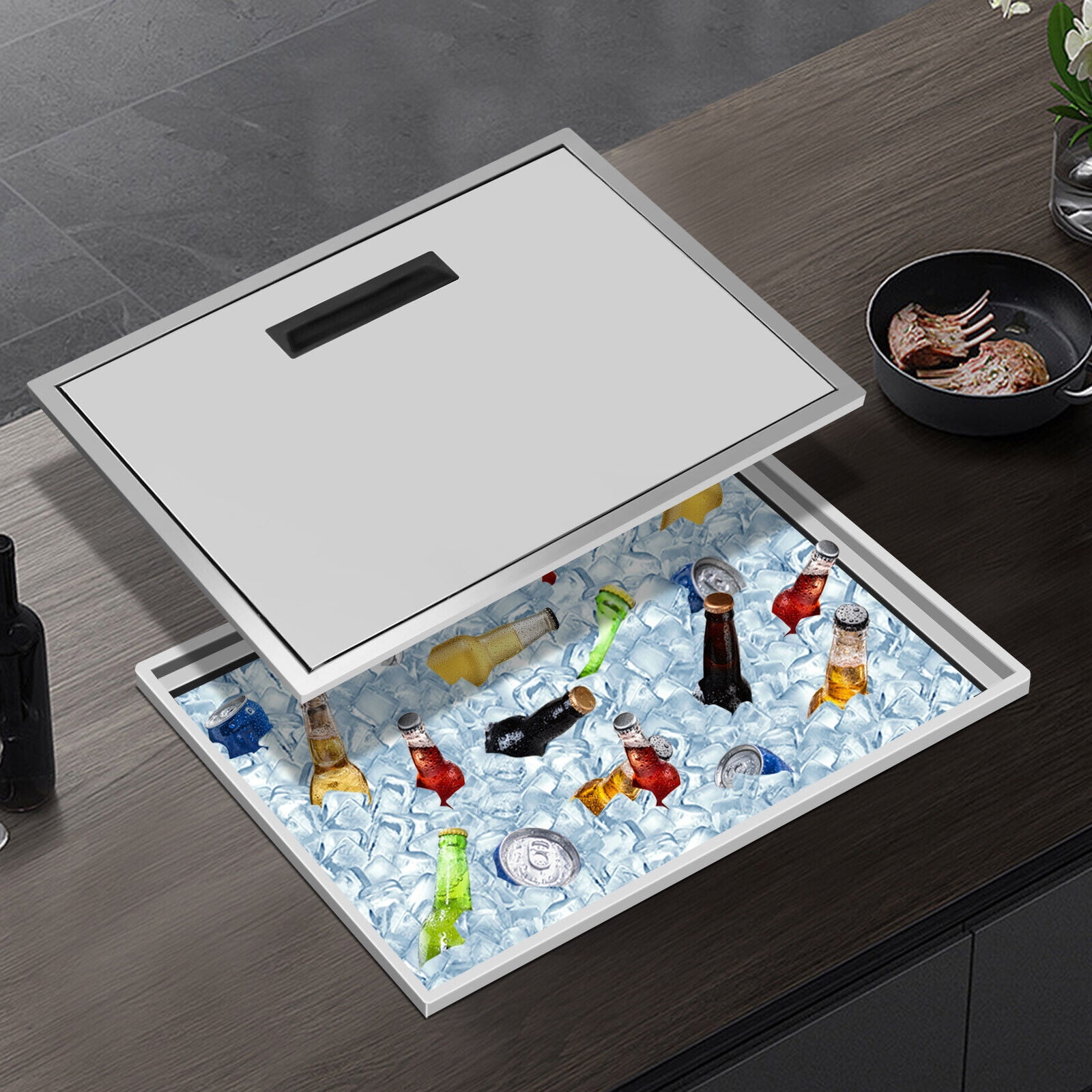 22''x17''x12'' Drop in Ice Chest/Cooler BBQ Island Home Stainless Steel ...