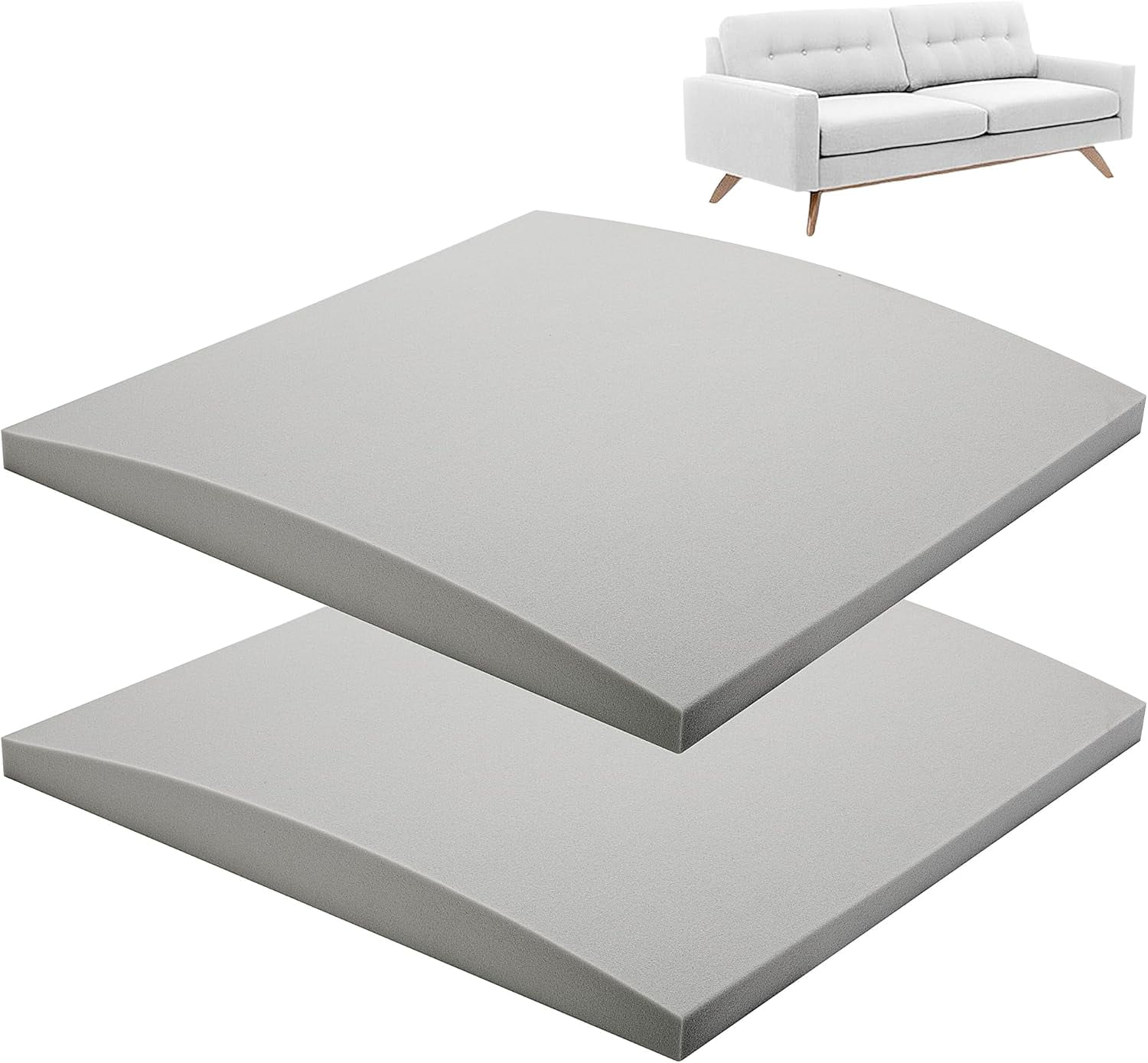 22"x22" Couch Cushion Support, Grey Sofa Cushion Sagging Repair, Curved ...