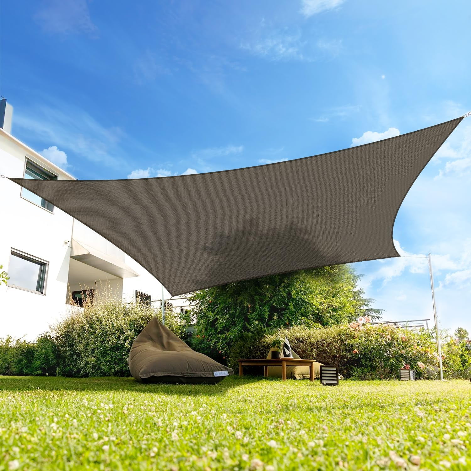 22'x22' Rectangle Sun Shade Sail Canopy Awning for Patio Outdoor Garden ...