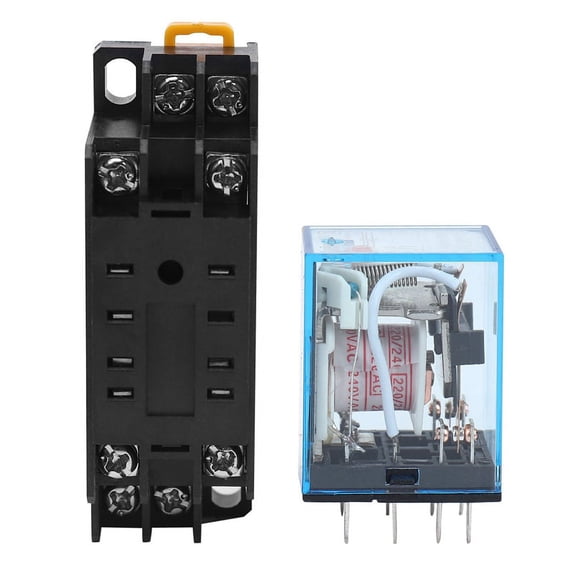 220/240V AC Coil DPDT Power Relay MY2NJ 8 Pin w Socket Base - Walmart.com