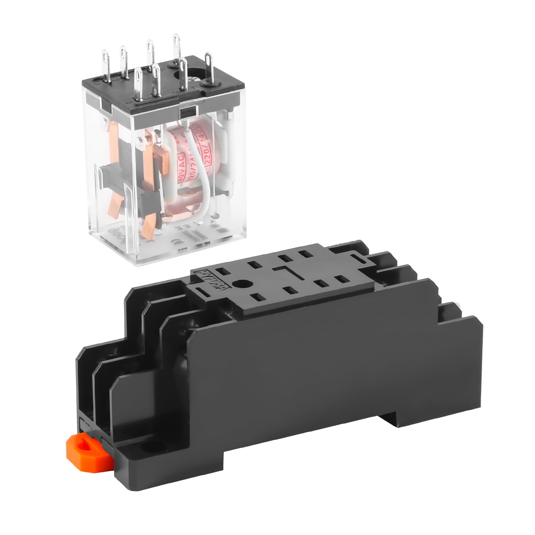 220/240V AC Coil DPDT Power Relay MY2NJ 8 Pin w Socket Base - Walmart.com