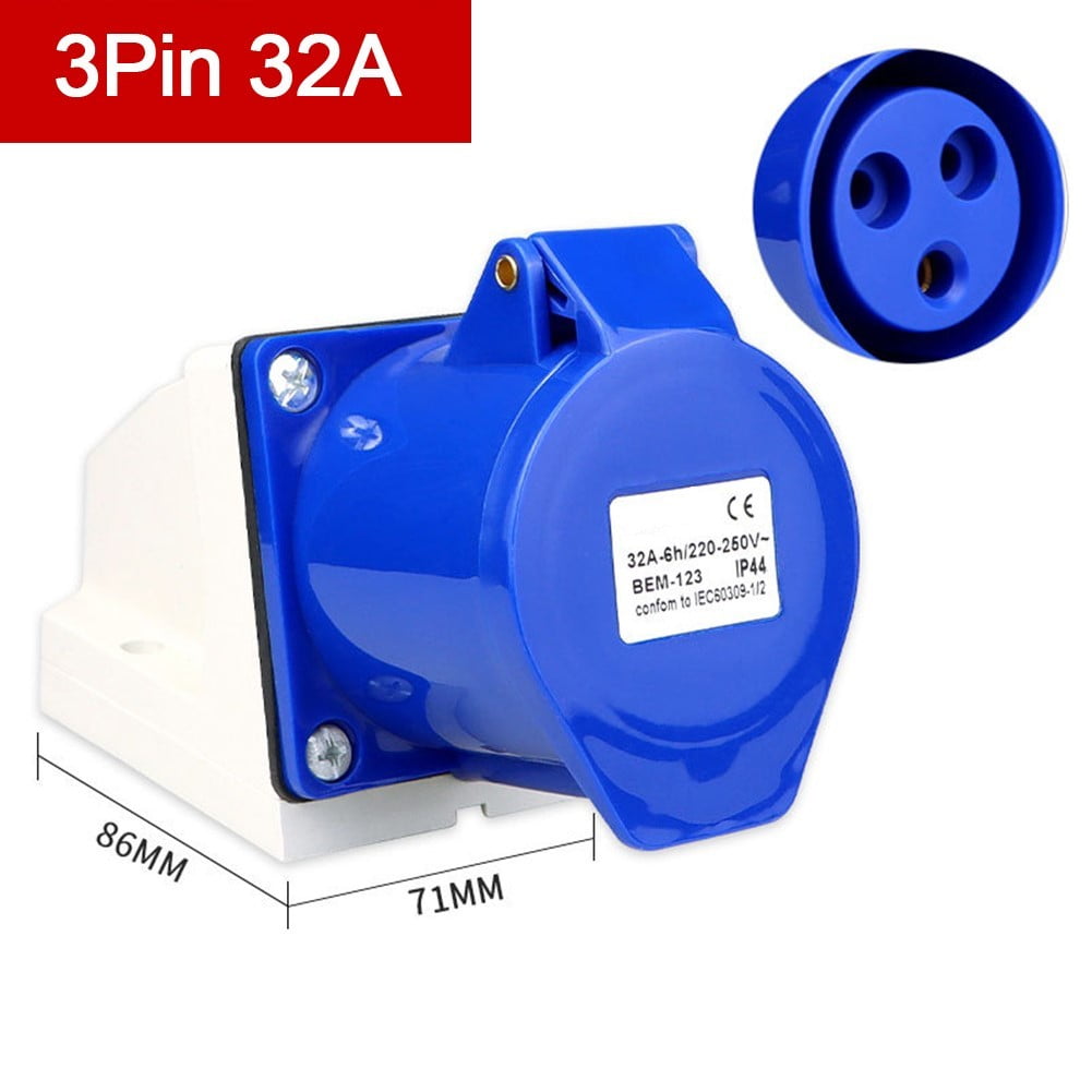 220~250V Industrial Plug and Socket 3core 3P 32A Electrical Connector ...