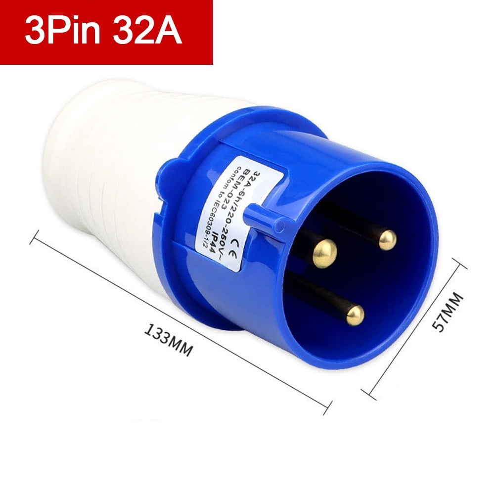220~250V Industrial Plug and Socket 3core 3P 32A Electrical Connector ...