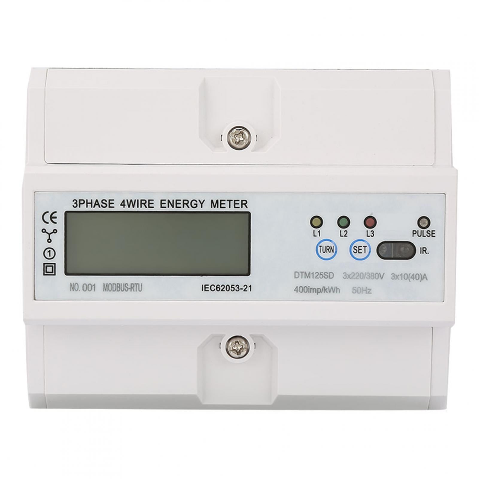 220/380V 10-40A Energy Consumption Digital Electric Power Meter 3 Phase ...