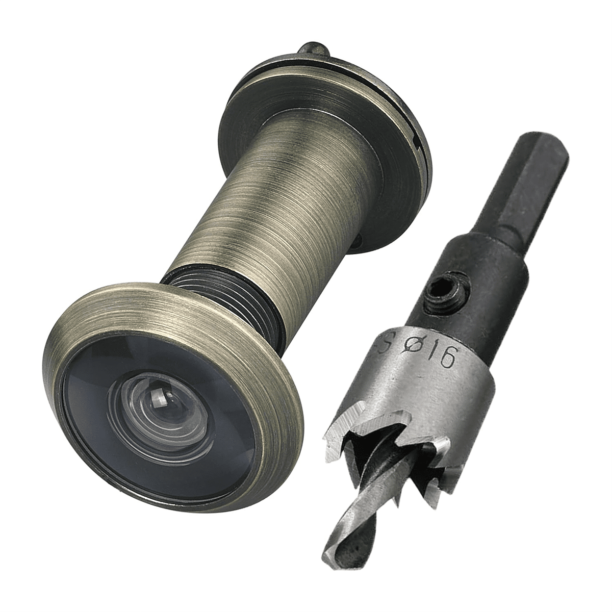 220-Degree Solid Brass Peep Holes for Door with 16mm Drill Bit, 0.63 Inch Door Peephole mj2545 ...