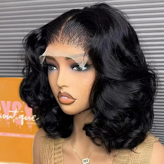 220 Density Body Wave Short Bob 13x4 13x6 Transparent Lace Front Human ...