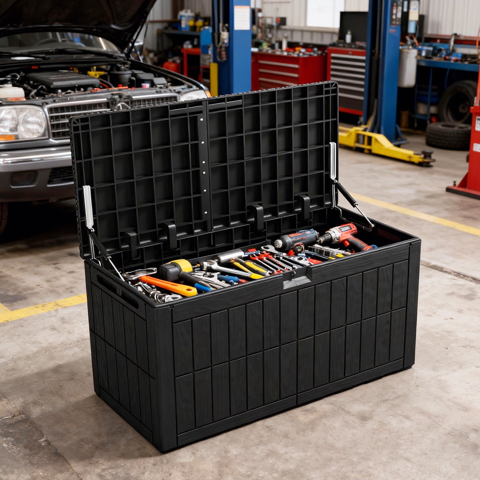 220 Gallons Outdoor Storage Box Large Capacity Water Proof Lockable ...