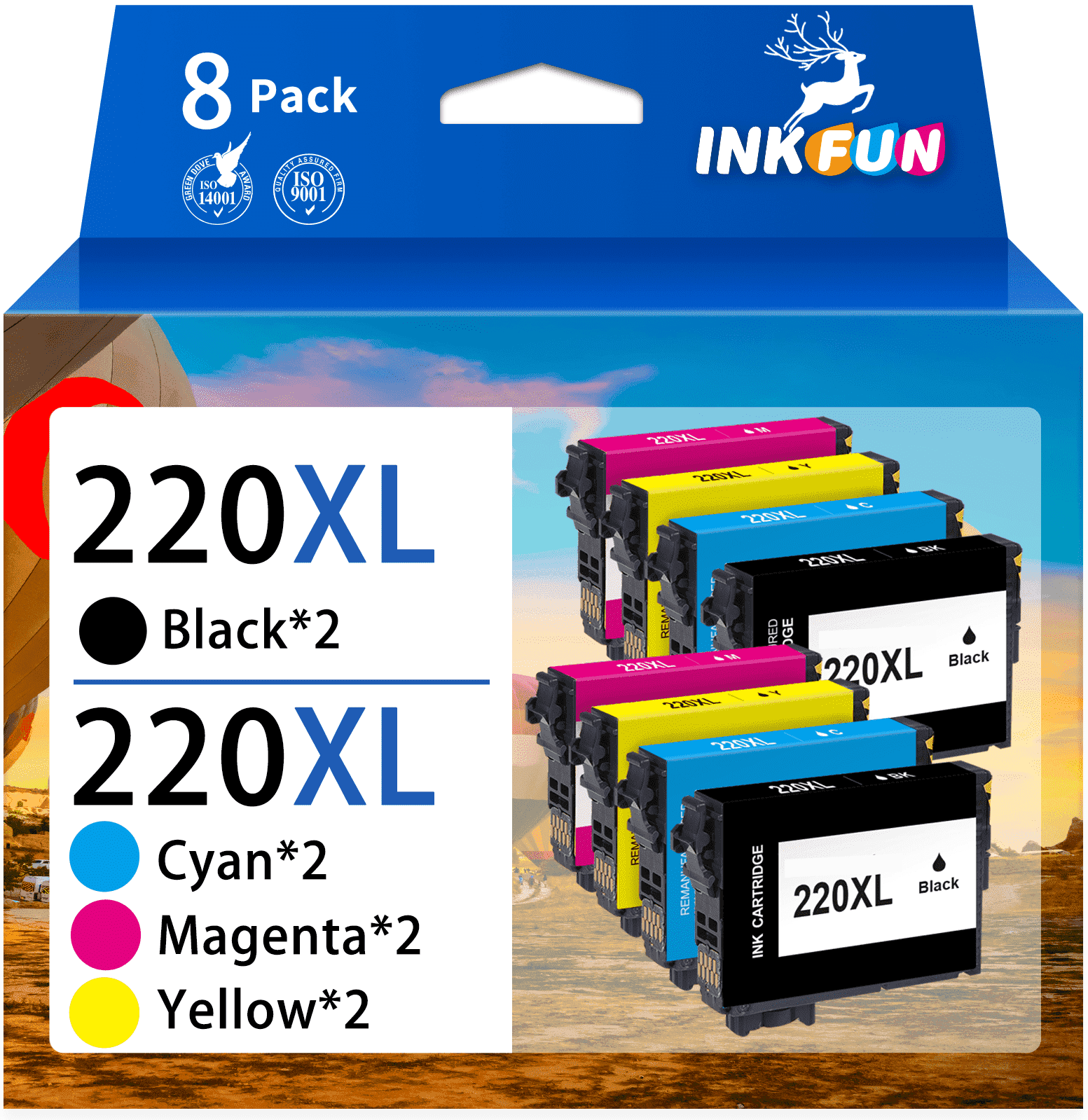 220XL Ink for Epson 220 Ink Cartridges for Printers for Epson Ink 220 ...