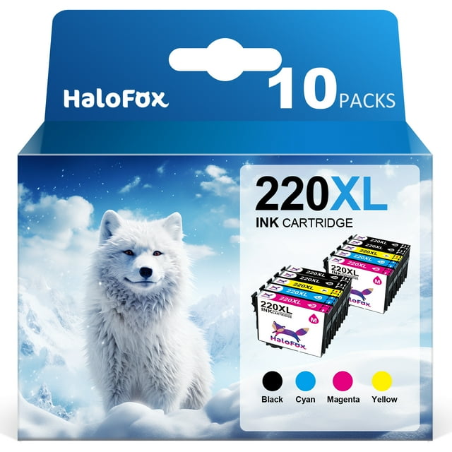 10-Pcs 220XL Ink Cartridges for Epson WF, XP Printer Series (Black ...