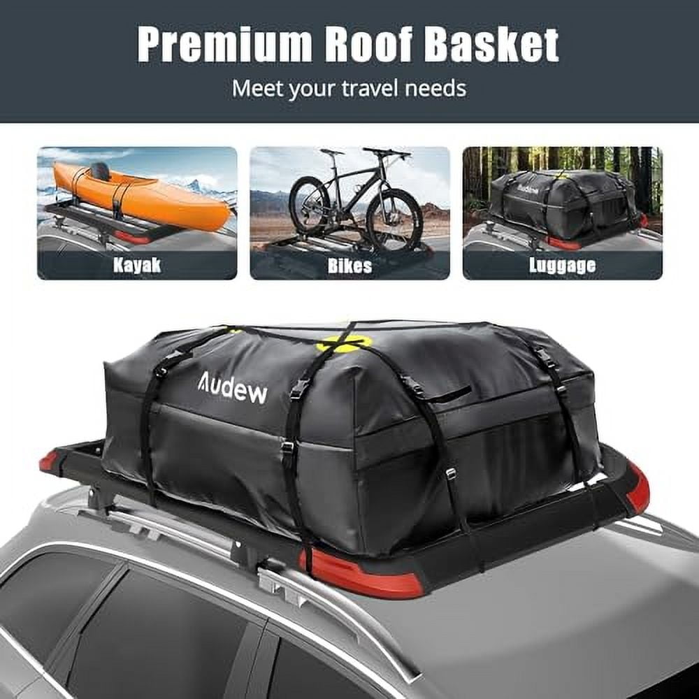 220 Lbs Loading Capacity Roof Cargo Baskets, 63" x 43" x 6.3" Capacity ...