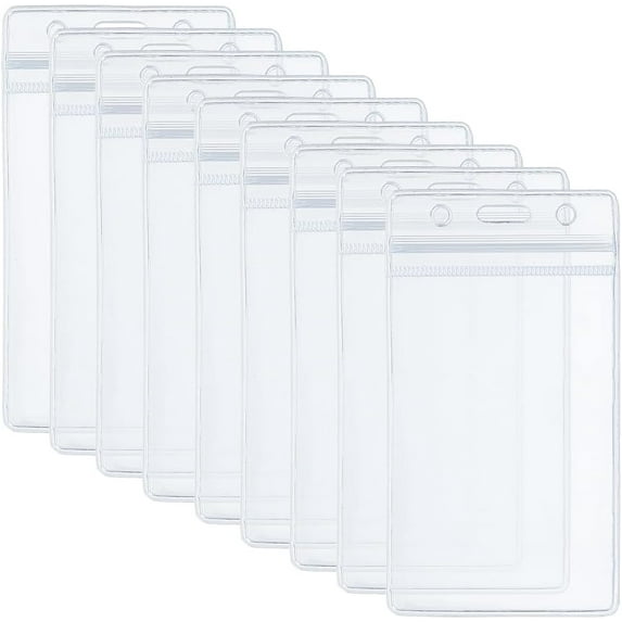 220 Pcs 2.6 x 4.6 Inch Vertical ID Badge Holders Plastic Card Holders ...